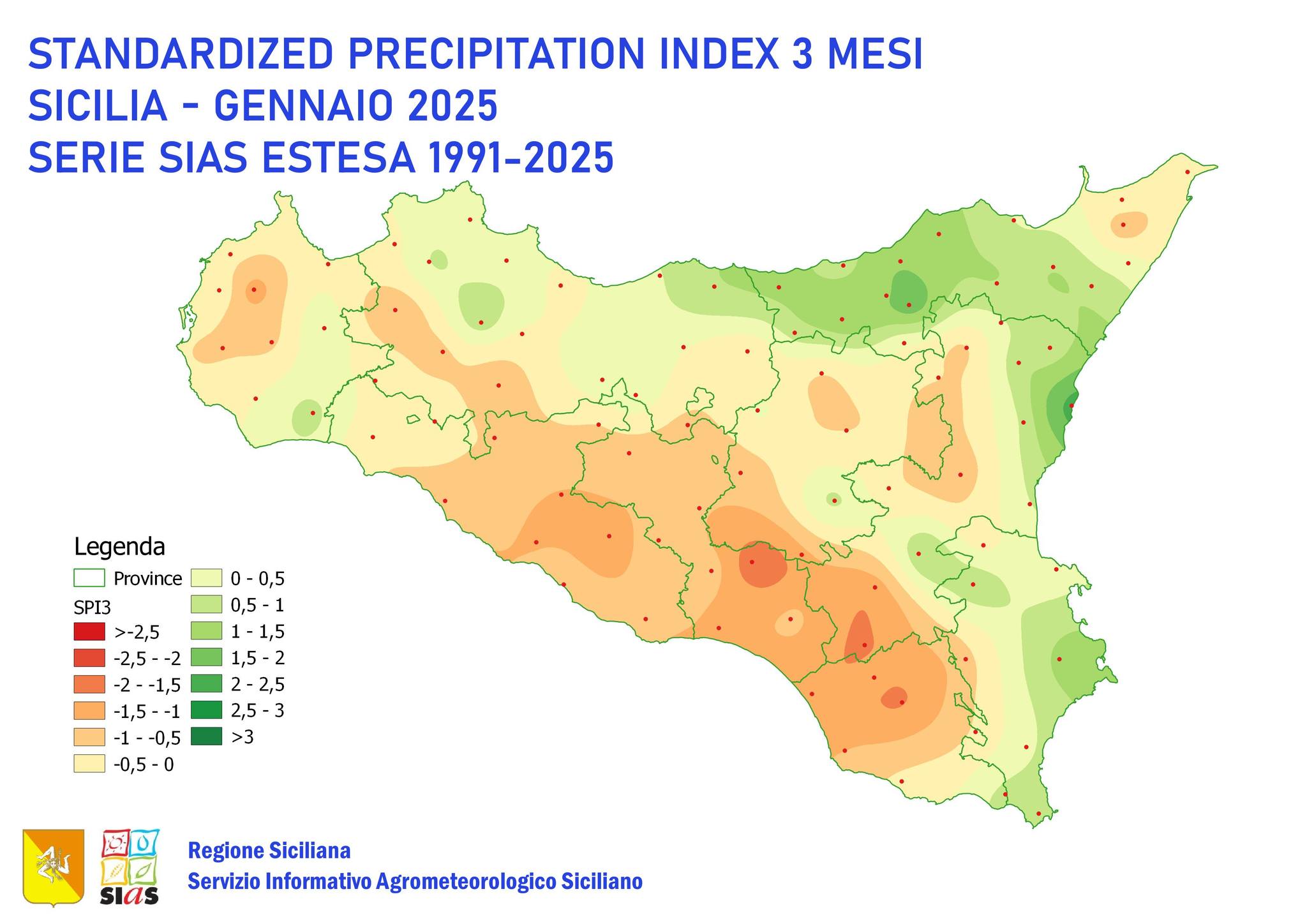 Il report Sias: "Siccità significativa in alcune aree della Sicilia"
