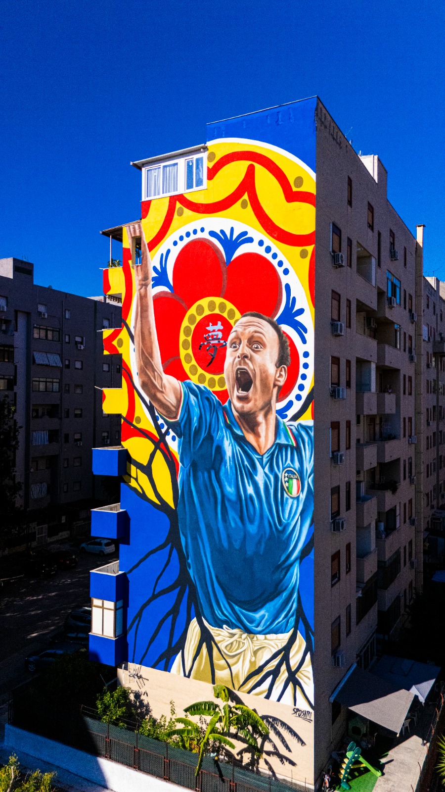 Palermo, un murale di Totò Schillaci a Passo di Rigano
