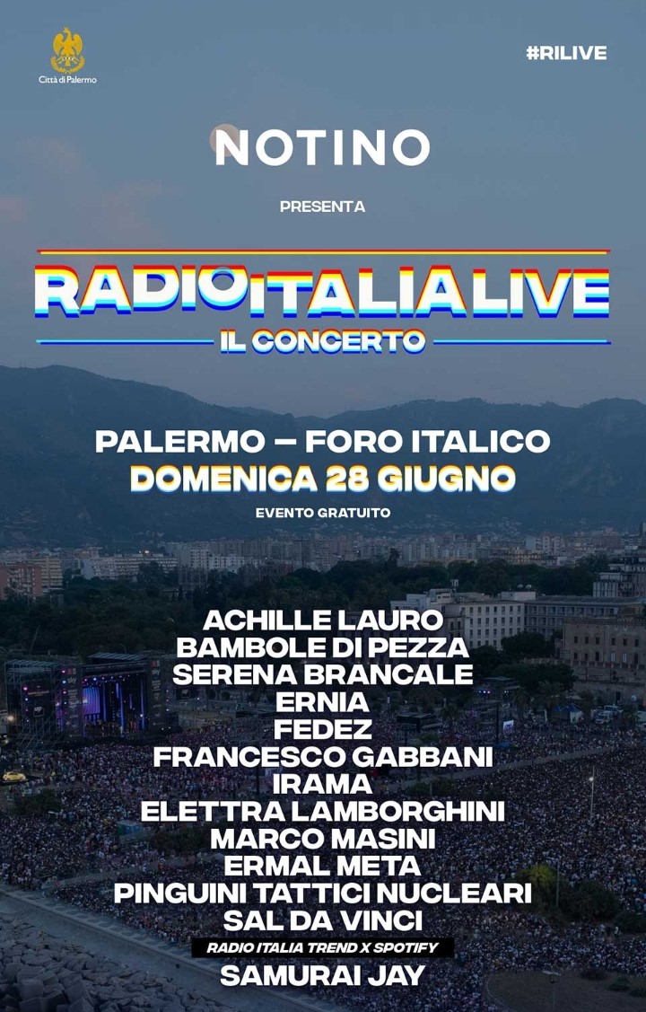 Palermo, ecco gli artisti che si esibiranno al concerto Radio Italia live